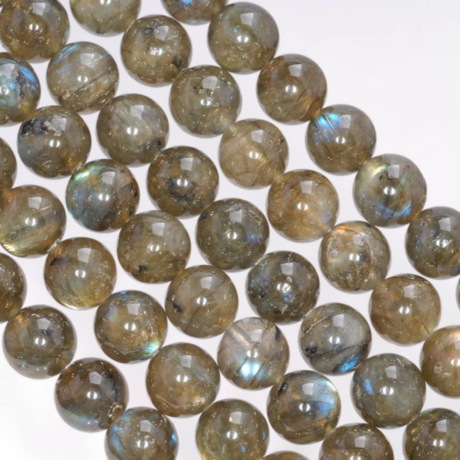 12MM Brown Labradorite Gemstone Round Loose Beads 15.5 Inch Full Strand ...