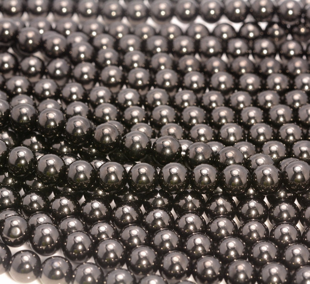 8MM Genuine Natural Jet Gemstones Black Grade AAA Black Round Loose ...