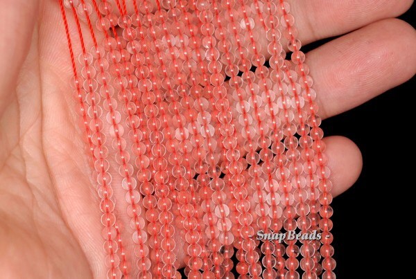 2mm Watermelon Quartz Gemstone Grade A Pink Red Round 2mm Loose Beads ...