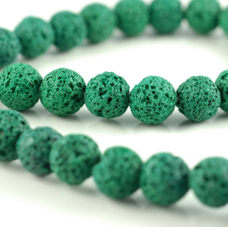 12mm Green Volcanic Basaltic Lava Gemstone Round 12mm Loose Beads 16 ...