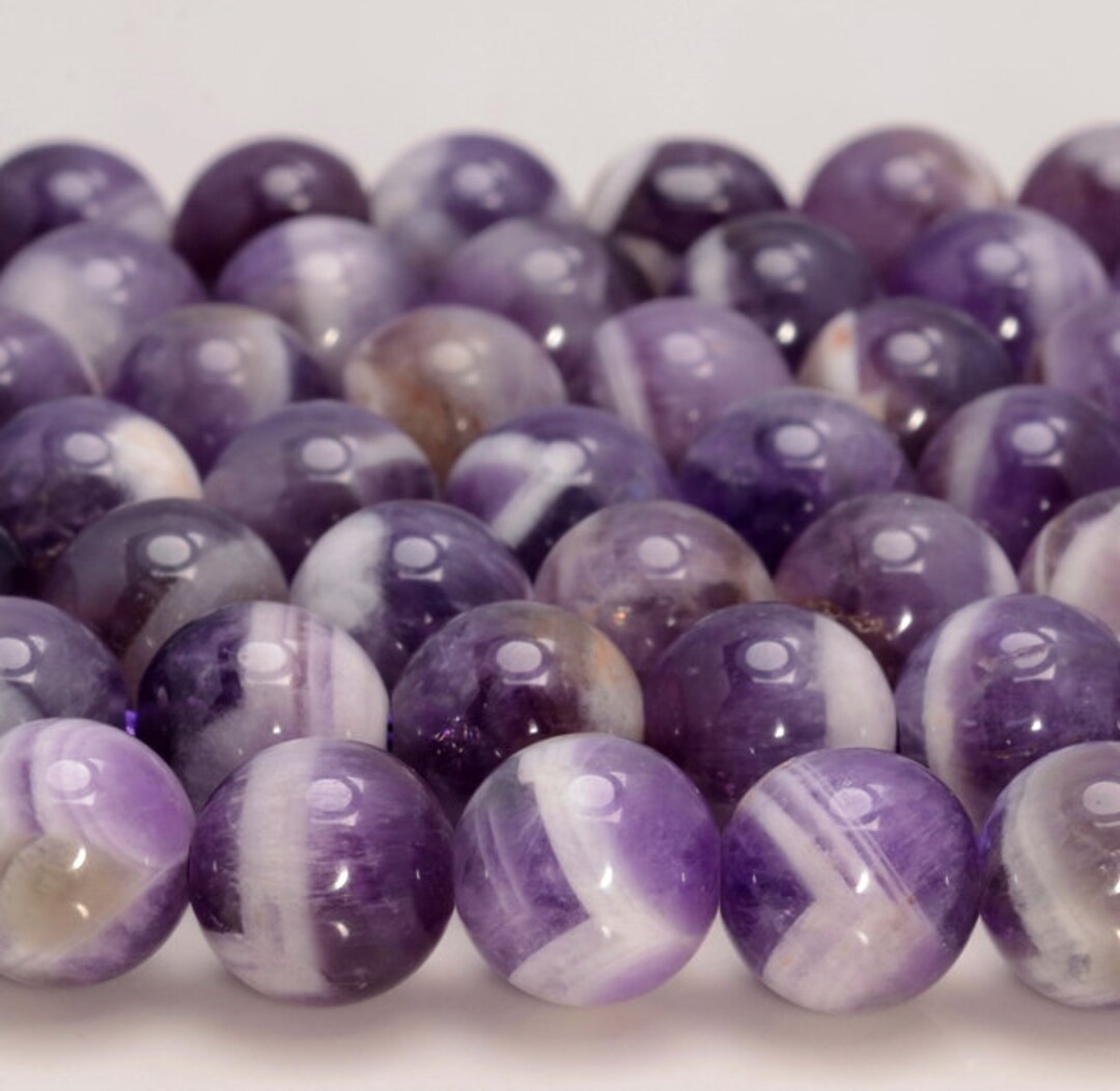 Dogtooth Chevron Amethyst Gemstone Grade Aaa Round 6mm 8mm 10mm Loose ...