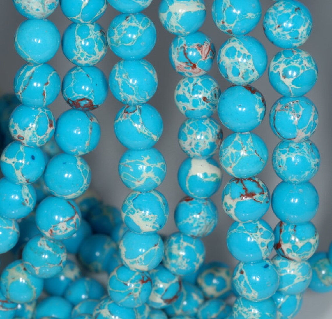 12MM Turquoise Blue Imperial Jasper Gemstone Round Loose Beads - Etsy UK