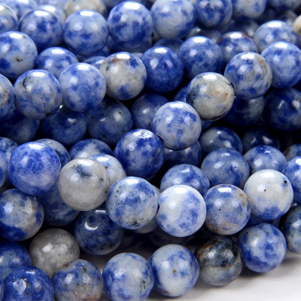 10mm Blue Spot Jaspis Edelstein Blau Runde Lose Perlen 15 Zoll - Etsy