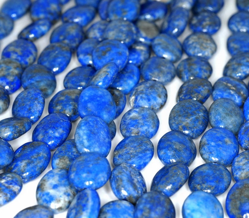 18x13mm Natural Lapis Lazuli Gemstone Grade AB Blue Oval Loose Beads 7 ...