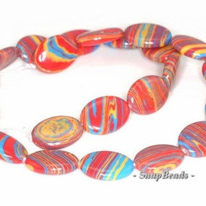 Matrix Turquoise Gemstone Citrus Red Oval 18x13mm Loose Beads 15.5 Inch ...