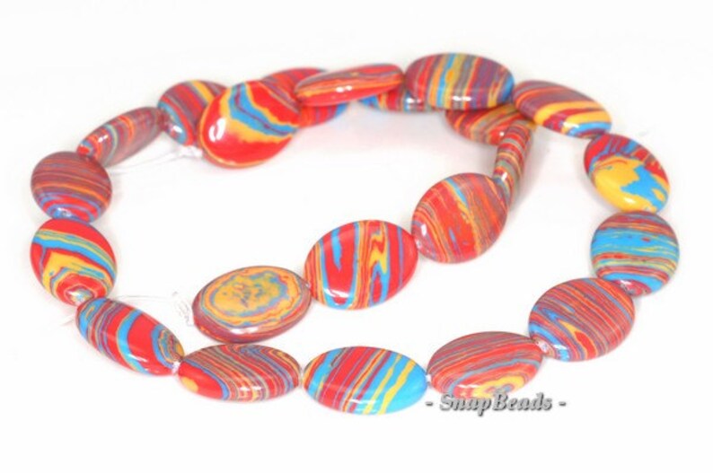 Matrix Turquoise Gemstone Citrus Red Oval 18x13mm Loose Beads | Etsy