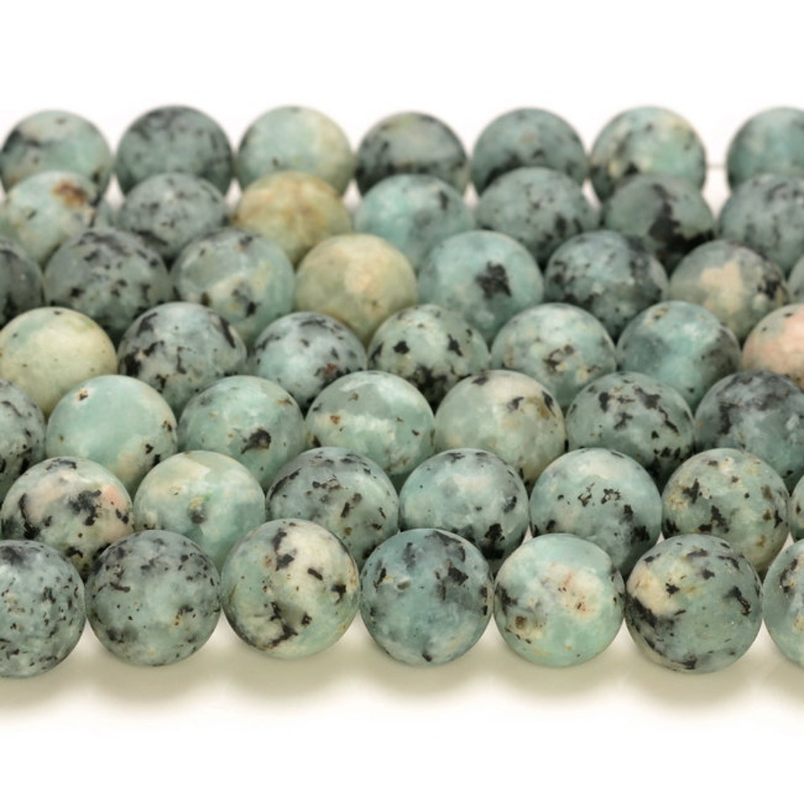 8MM Green Matte Jade Gemstone Round Loose Beads 15 Inch Full Strand ...