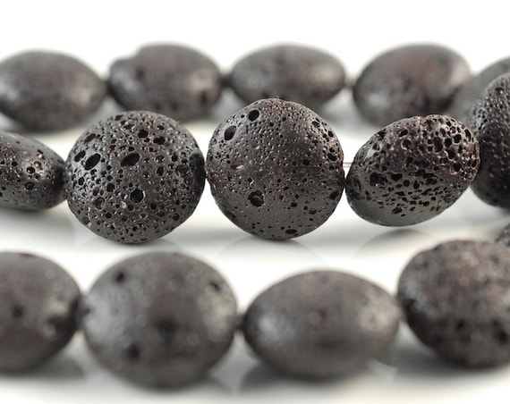 18mm Dark Brown Volcanic Lava Gemstone Grade AA Flat Round | Etsy