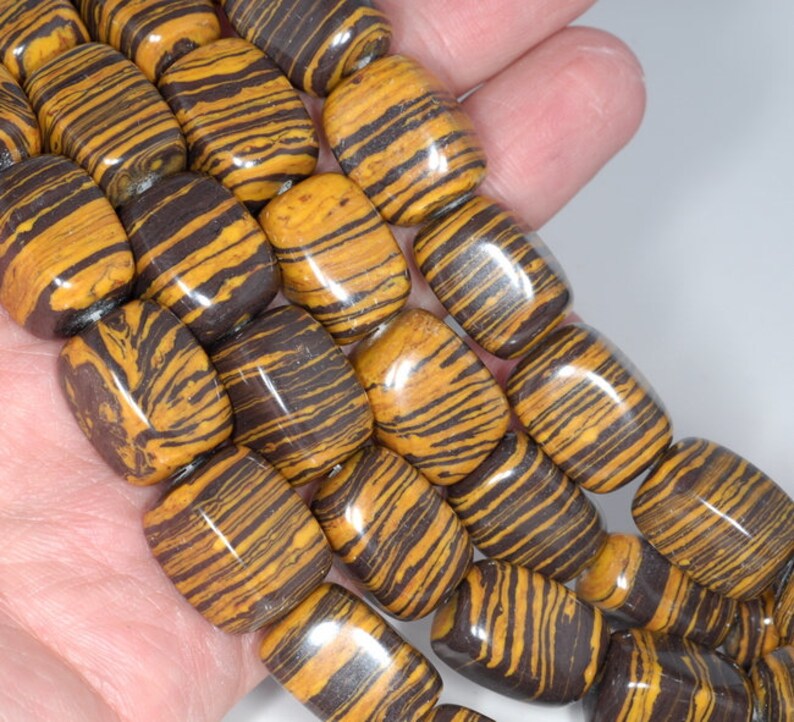 18x13MM Yellow Brown Matrix Turquoise Gemstone Rectangle Cube | Etsy