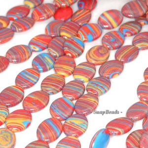 Matrix Turquoise Gemstone Citrus Red Oval 18x13mm Loose Beads 15.5 Inch ...