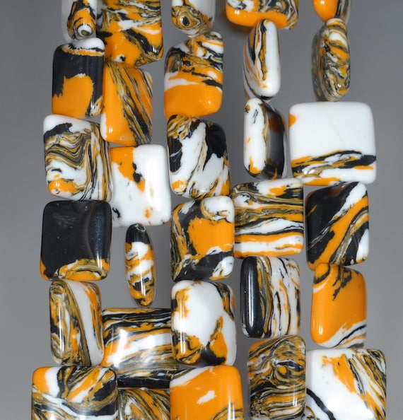 12MM Yellow Black Matrix Turquoise Gemstone Flat Square Loose | Etsy