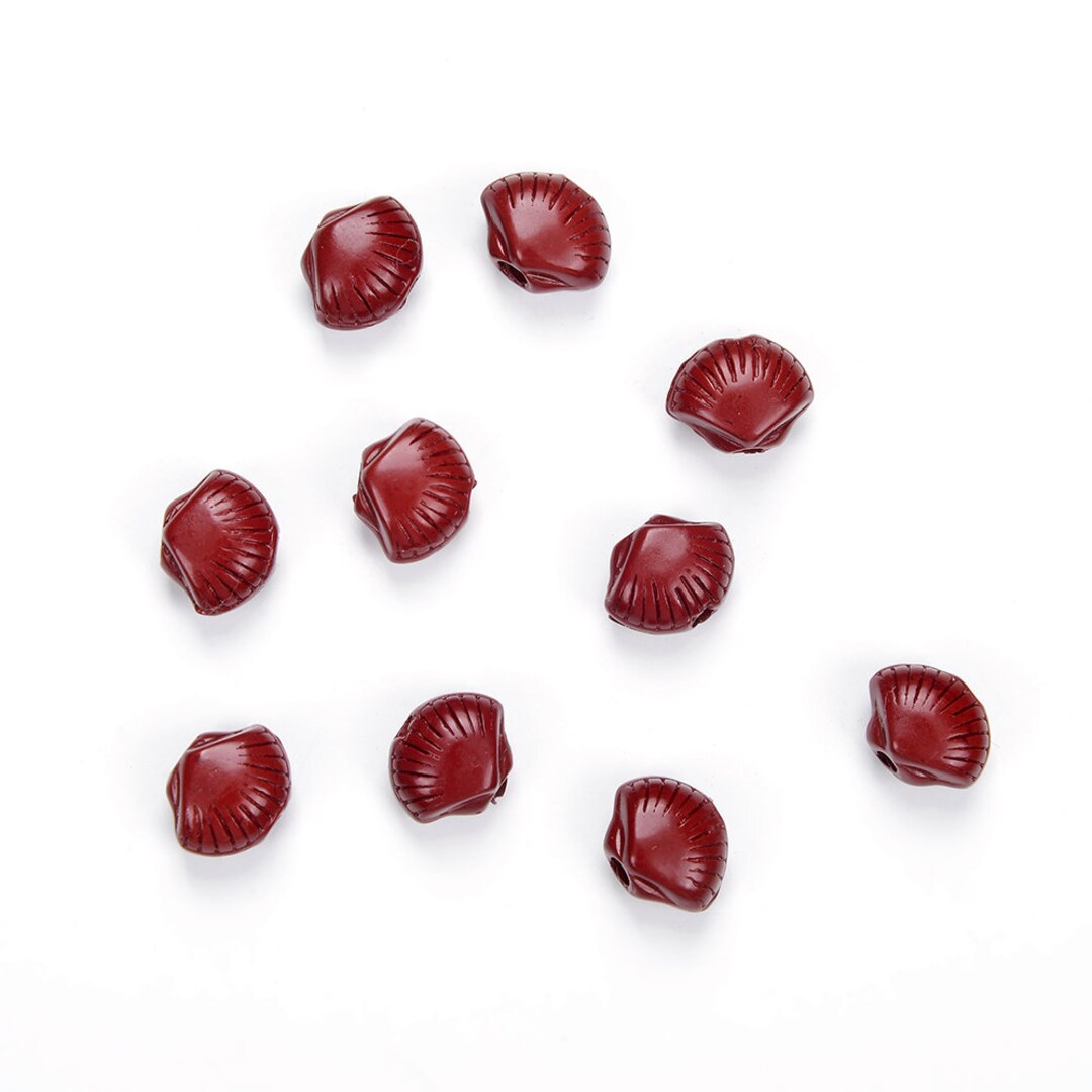 Cinnabar Gemstone Carved Clam Shell 10X8MM 5 Beads (80018712-S25) - Etsy