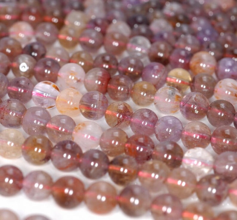 6mm Rare Auralite 23 Cacoxenite Grade A Purple Pink Red Meditation ...