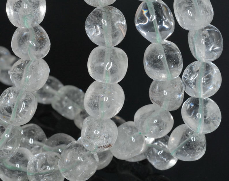 13X12-17X16MM Clear Phantom Quartz Gemstone Nugget Pebble Loose Beads 7 ...