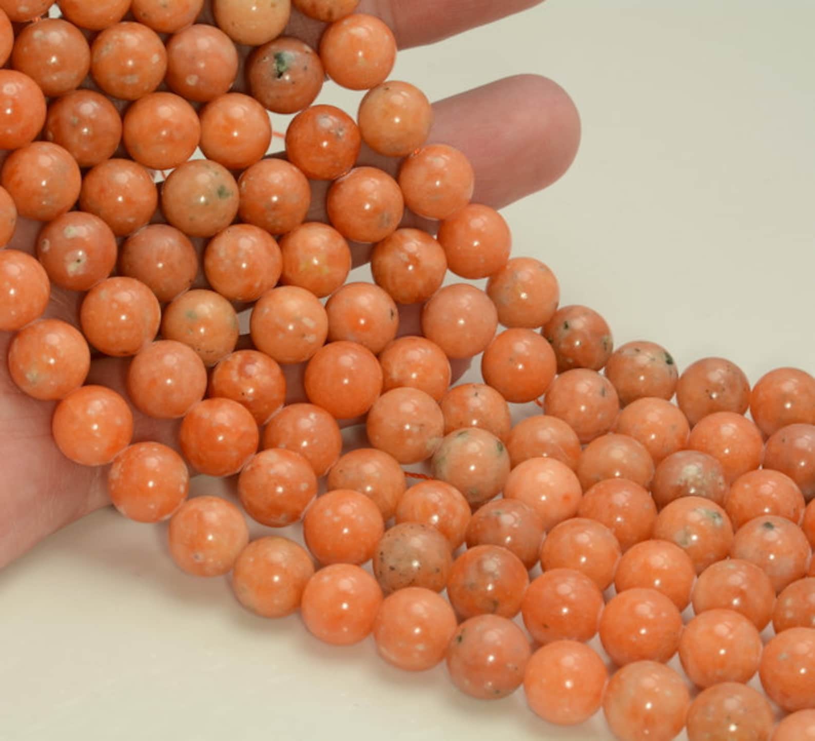 Genuine Natural Orange Calcite Gemstone Grade AA Round 4mm 6mm 8mm 10mm ...