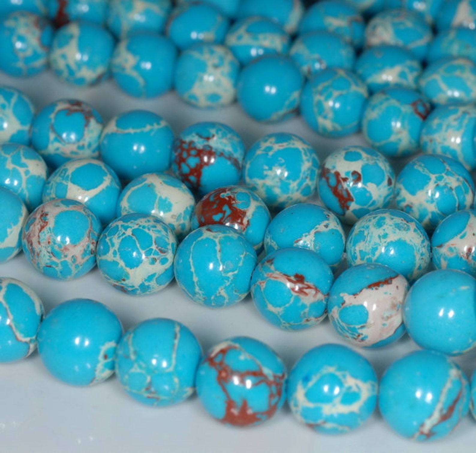 6MM azul turquesa imperial jaspe piedra preciosa redonda - Etsy España