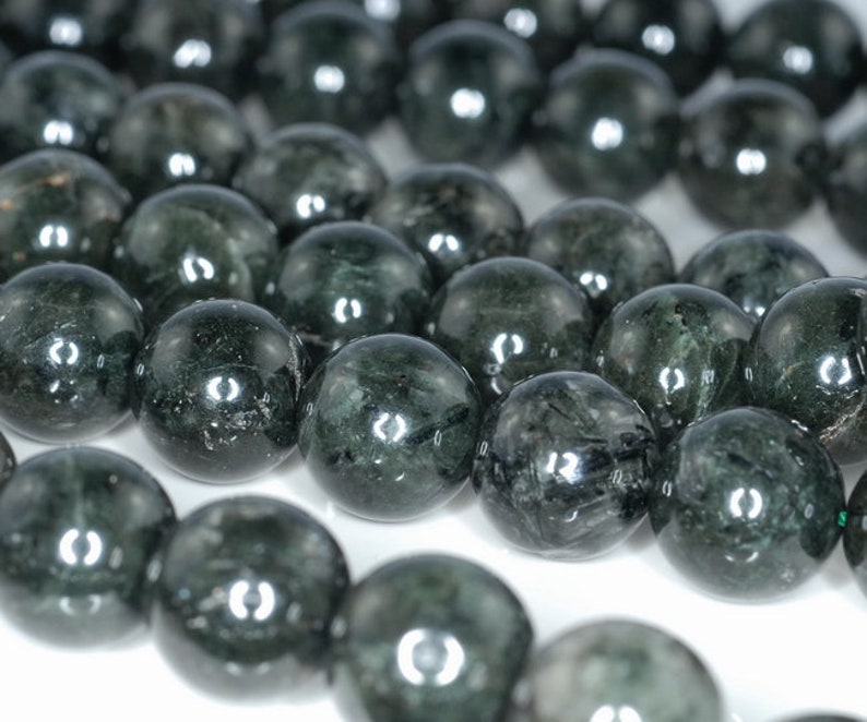 10MM Green Rutilated Quartz Gemstone Grade AA Round Loose | Etsy