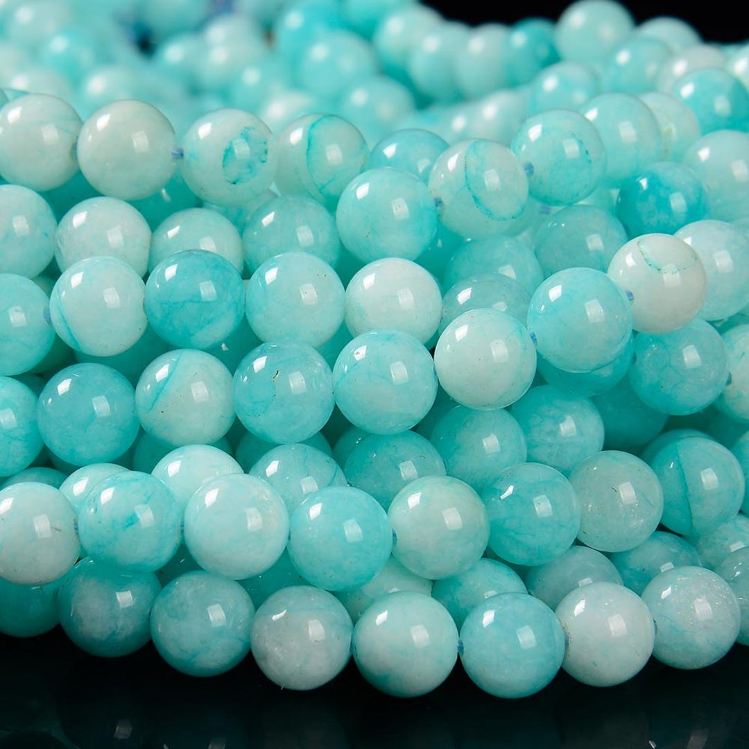 Amazonite Green Color Jade Gemstone Round 6MM 8MM Loose Beads 14.5 Inch ...