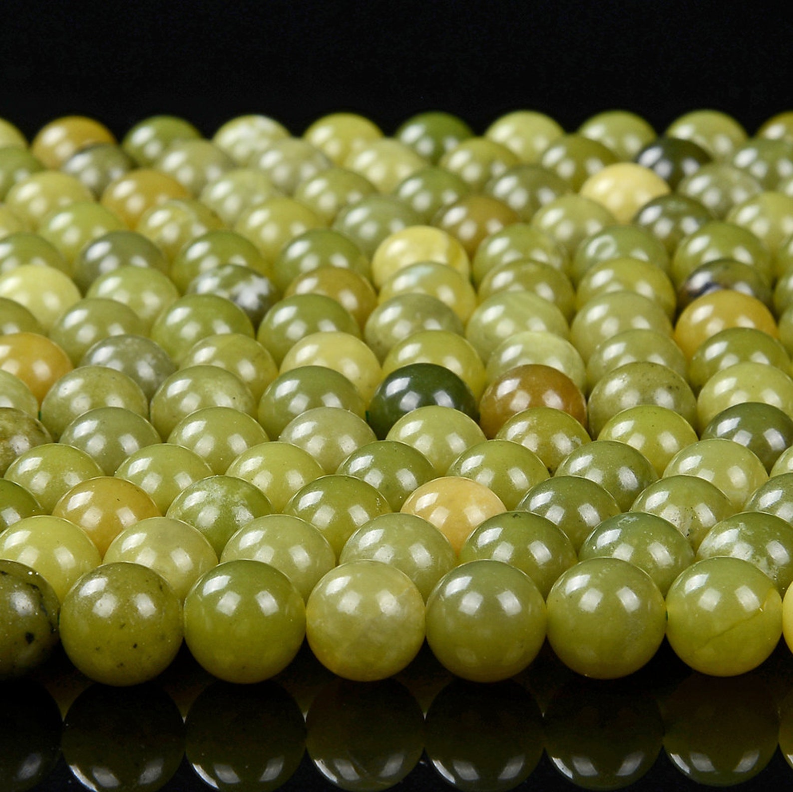 Genuine Natural Peridot Jade Gemstone Grade AAA Round 4mm 6mm - Etsy