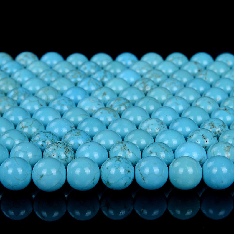 6mm Queen Turquoise Gemstone Blue Round 6mm Loose Beads 15.5 - Etsy