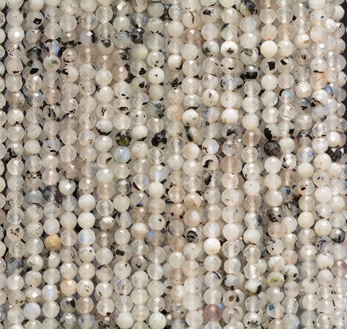 3MM Rainbow Moonstone Gemstone Grade A Micro Faceted Round - Etsy