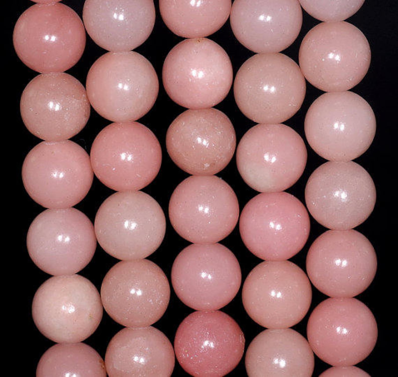 Pink Opal Smooth Gemstone Grade AAA Pink 4mm 5mm 6mm 7mm 8mm 9mm 10mm ...