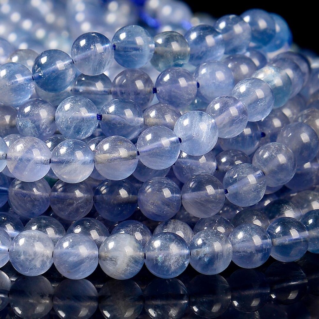 Natural Rare Feather Blue Fluorite Gemstone Grade AA Round 7MM 8MM 9MM ...