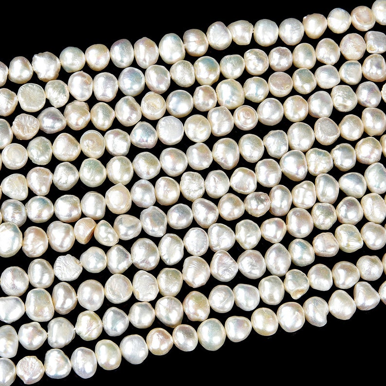 Natural Baroque Freshwater Ivory White Pearl Gemstone Pebble Nugget 7 ...