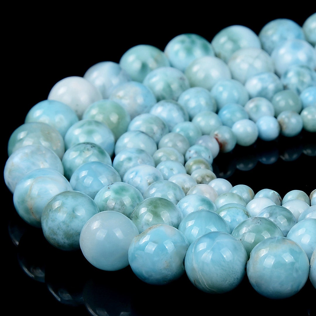 Piedra preciosa natural dominicana Larimar redonda 5MM 6MM 7MM 8MM 9MM ...