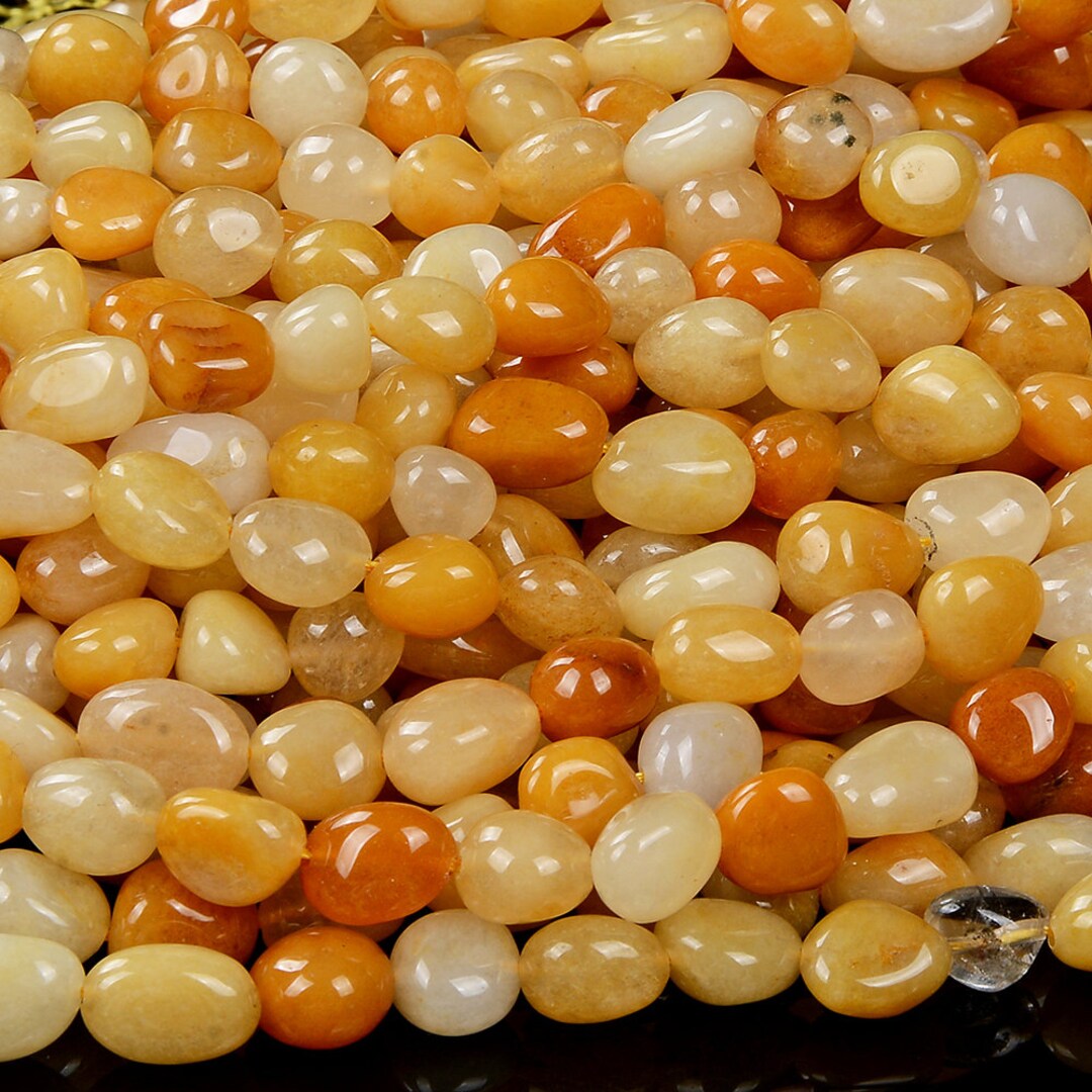 Natural Yellow Jade Gemstone 8-10MM Pebble Nugget Loose Beads (D468) - Etsy