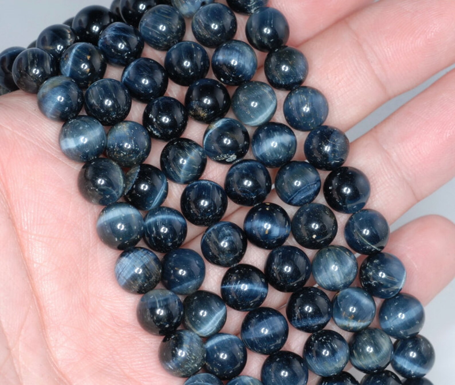 12mm Blue Tiger Eye Gemstone Hawk Eye Grade AA Round Loose - Etsy