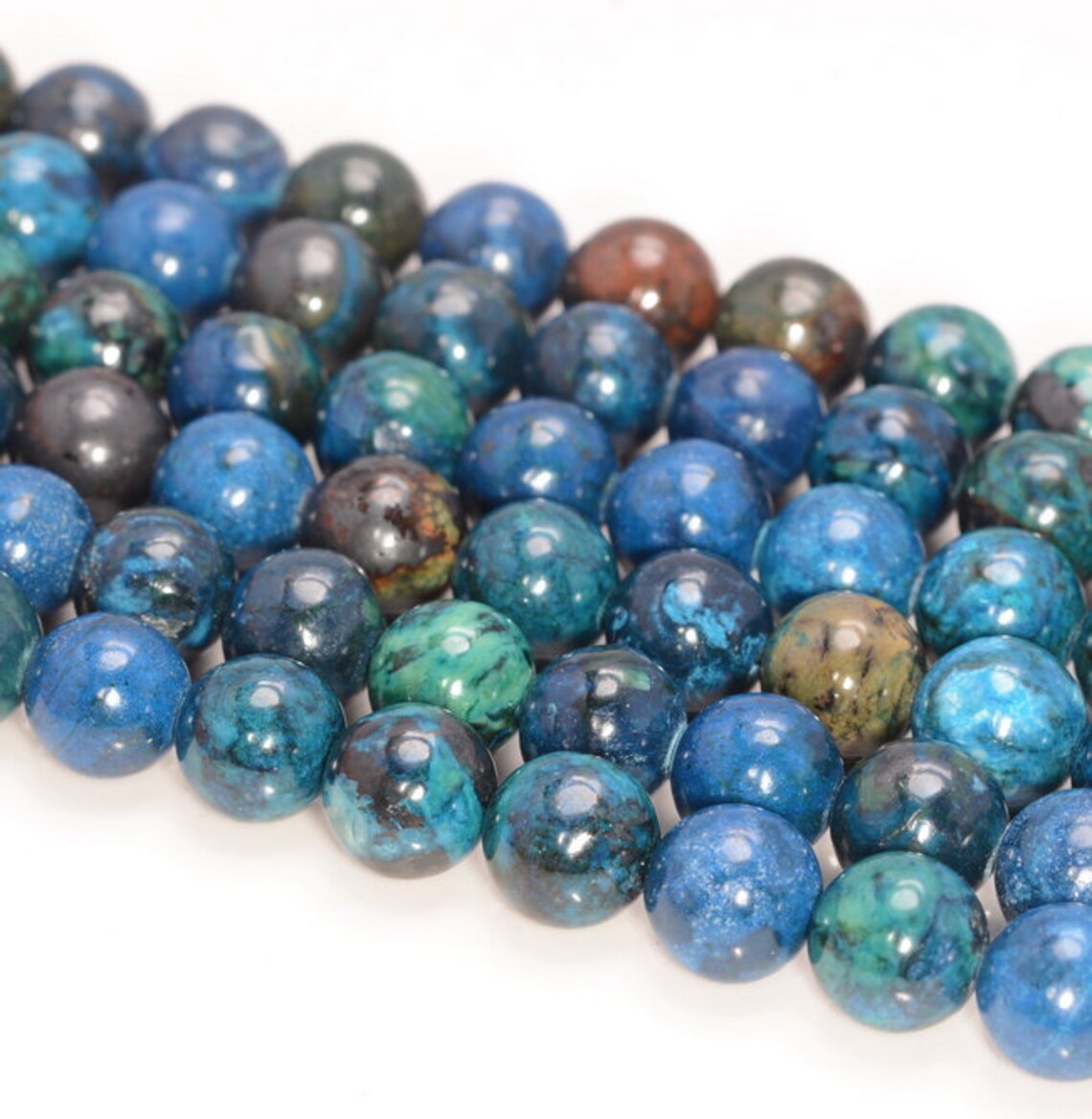 8mm Multicolor Chrysocolla Quantum Quattro Gemstone Grade AAA - Etsy