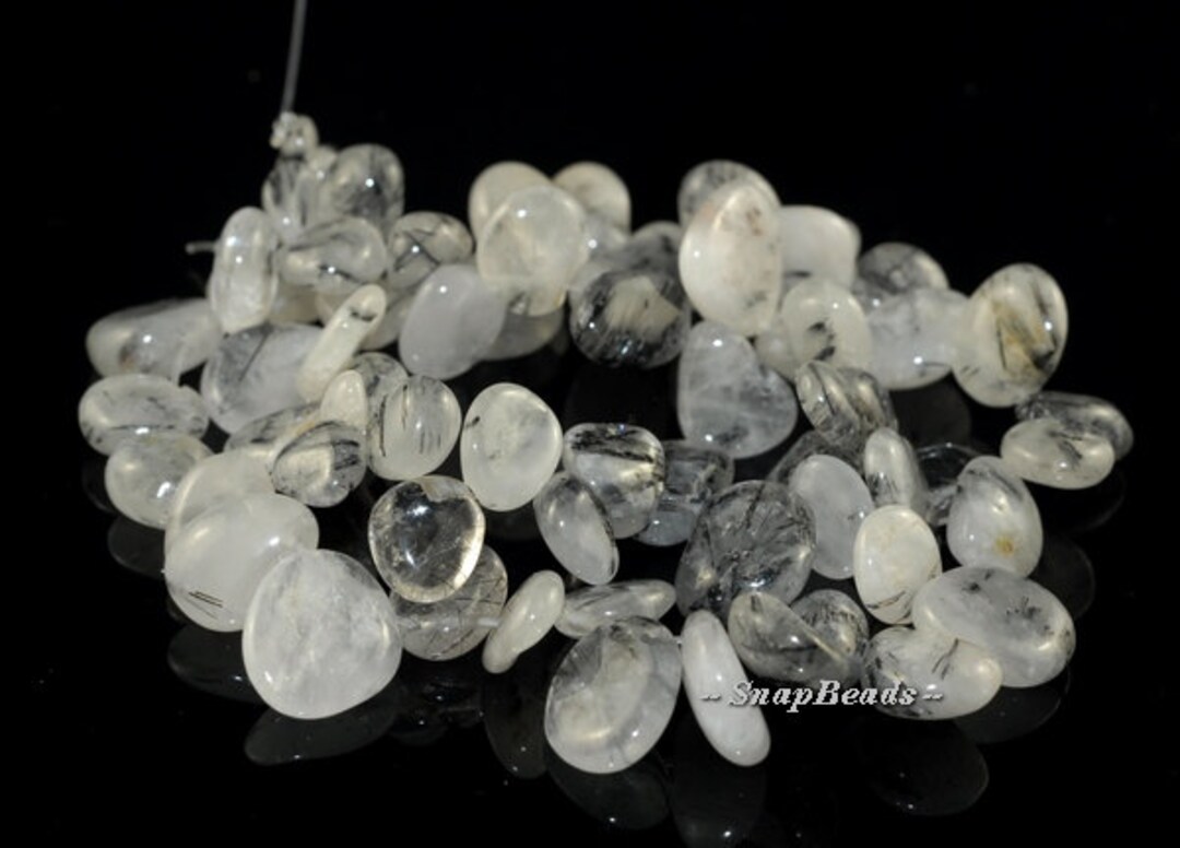 Acicular Black Rutile Quartz Gemstones, Inclusions, Slice River Pebble ...