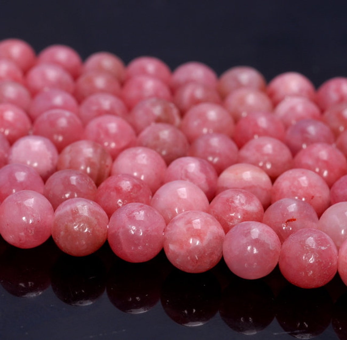 10mm Rhodochrosite Jasper Pink Red Gemstone Round Loose Beads | Etsy