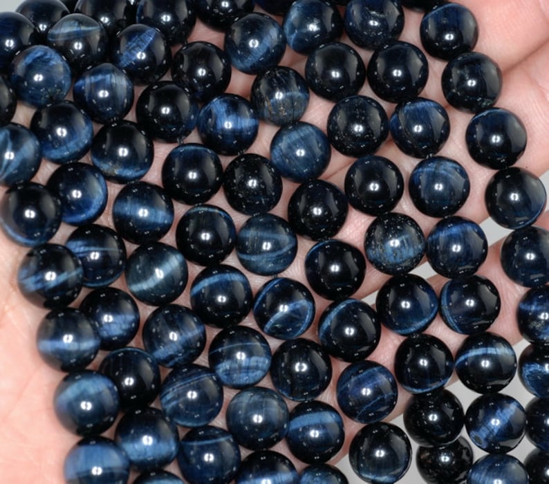 10mm Blue Tiger Eye Gemstone Hawk Eye Grade AA Round Loose - Etsy