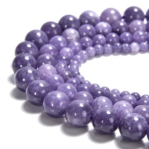 Lavender Purple Jade Gemstone Round 4MM 6MM 8MM 10MM Loose Beads (D547 ...