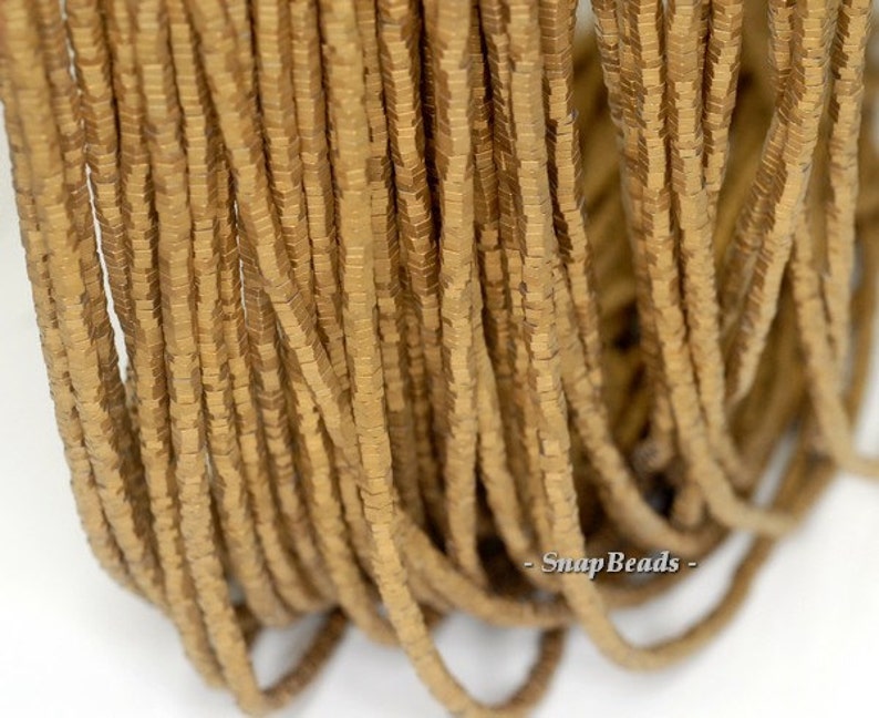 3x1mm Gold Matte Hematite Gemstone Heishi Hexagonal Slice | Etsy