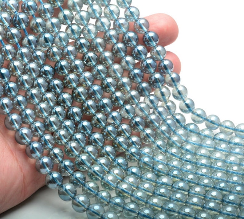 8mm Titanium Green Blue Natural Mystic Quartz Gemstone Round - Etsy