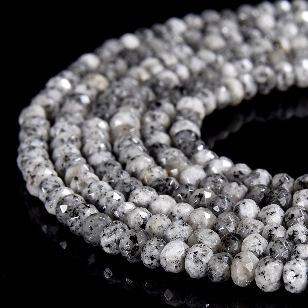 Natural Granite Gemstone Faceted Rondelle 4X3MM Loose Beads 13.5 Inch ...