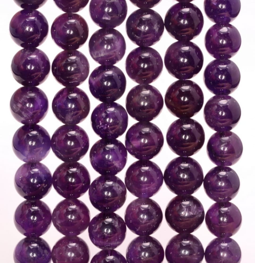 8mm Amethyst Gemstone Grade AAA Purple Round 8mm Loose Beads 7.5 Inch ...