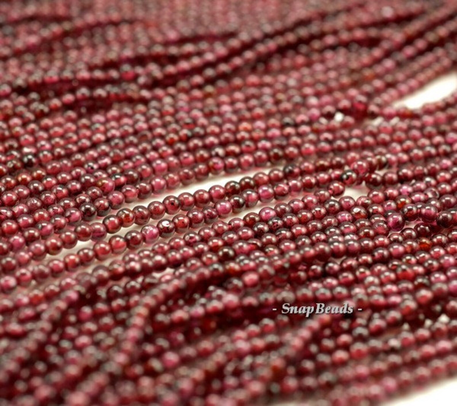 3mm Red Garnet Gemstone Round 3mm Loose Beads 15 Inch Full Strand ...