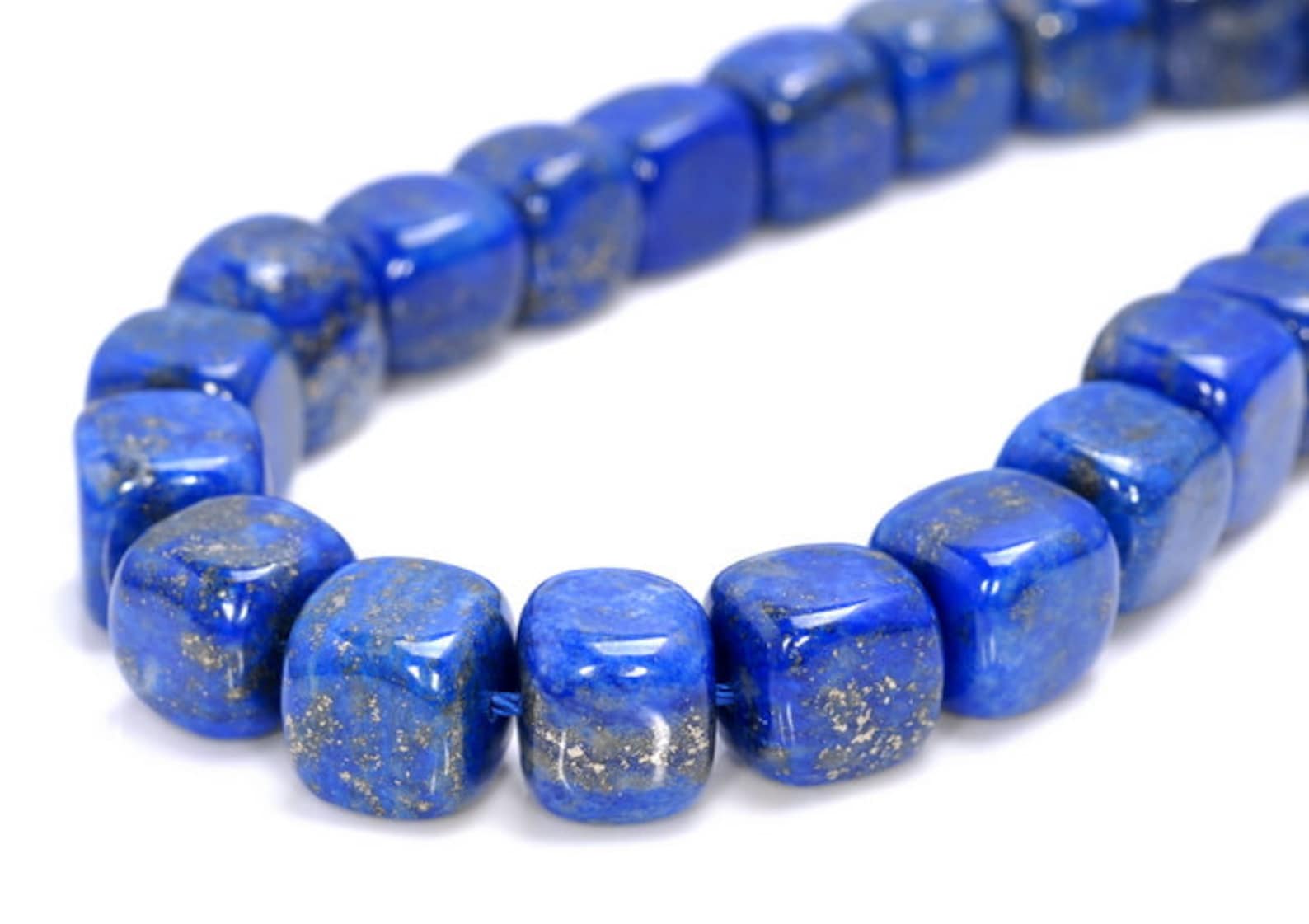9-10MM Genuine Lapis Lazuli Gemstone Grade AA Cube Loose Beads 7 Inch ...