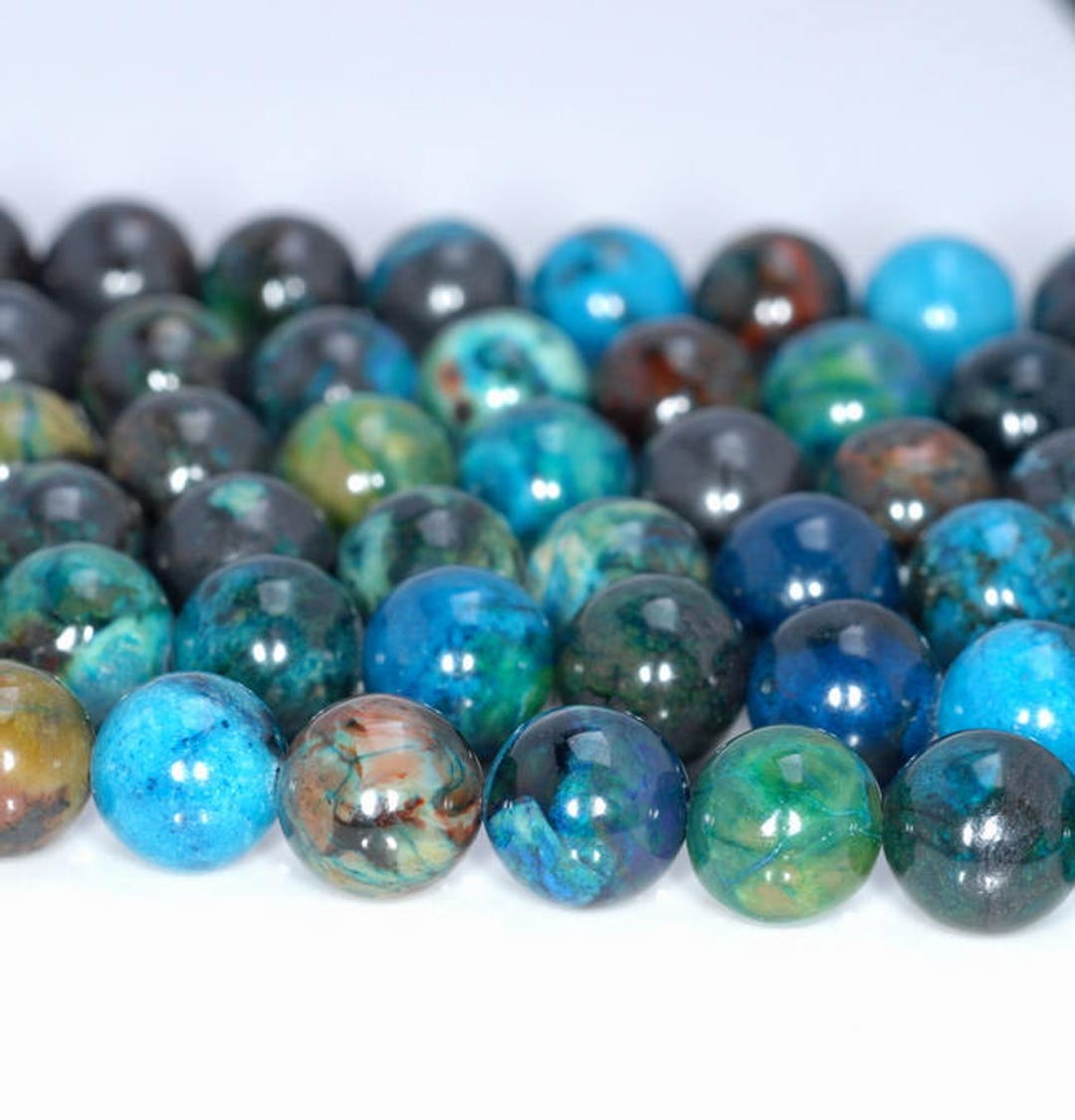 10 Strands 10mm Multicolor Chrysocolla Quantum Quattro Gemstone Grade A ...