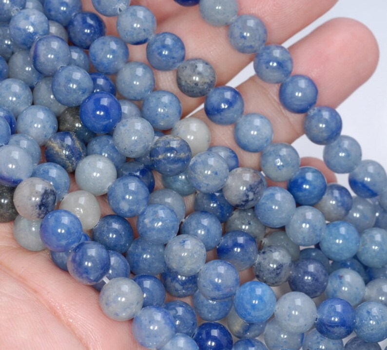 8mm Blue Aventurine Gemstone Blue Round Loose Beads 15 inch | Etsy