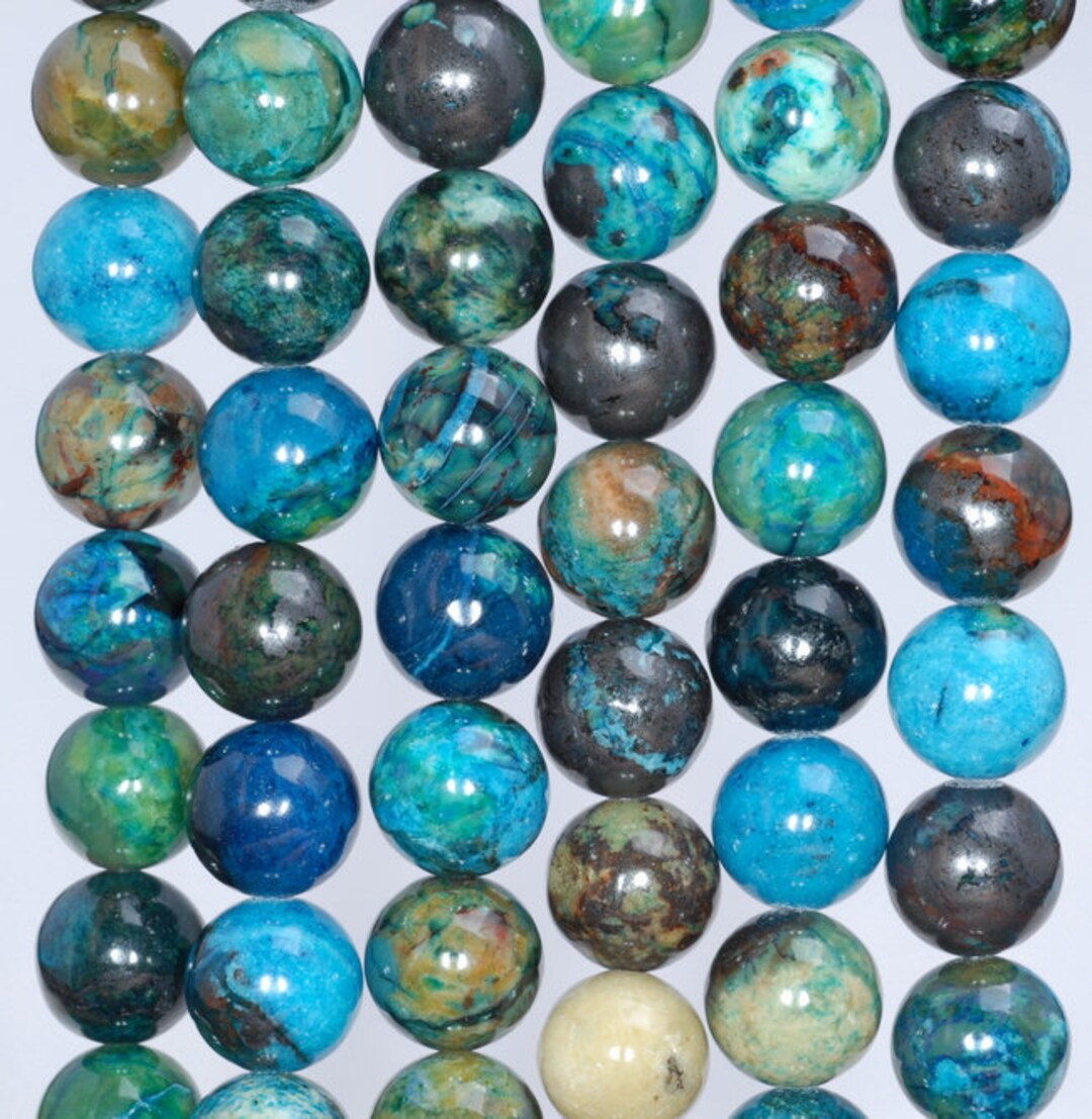 8mm Multicolor Chrysocolla Quantum Quattro Gemstone Grade A Round Loose ...