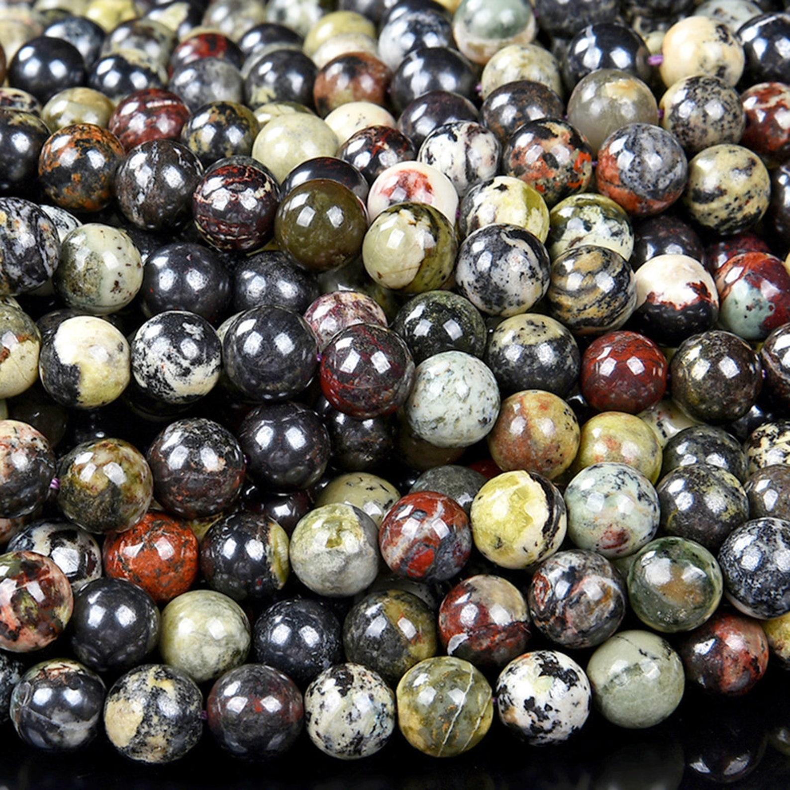 Natural Sugilite Bustamite Richterite Gemstone Round 8MM 9MM 10MM 11MM ...