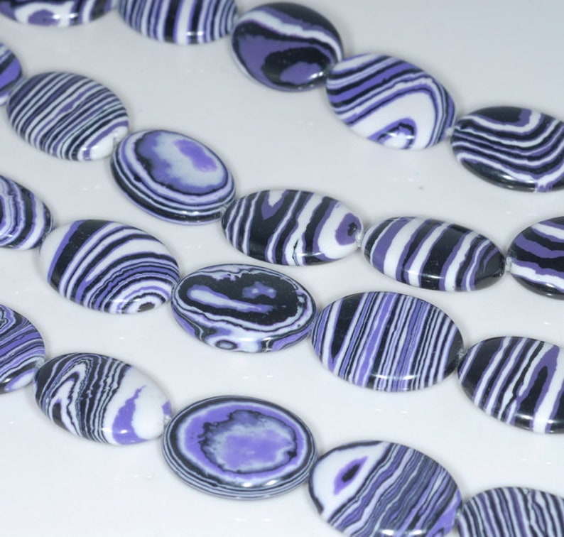 14x10mm Purple Black Matrix Turquoise Gemstone Oval Loose - Etsy