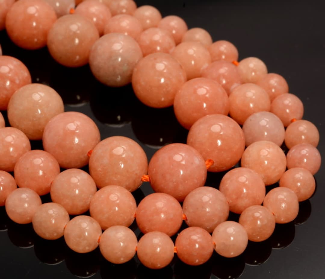 Genuine Orange Calcite Gemstone Peach Grade AAA Round 6mm 8mm 10mm 12mm ...