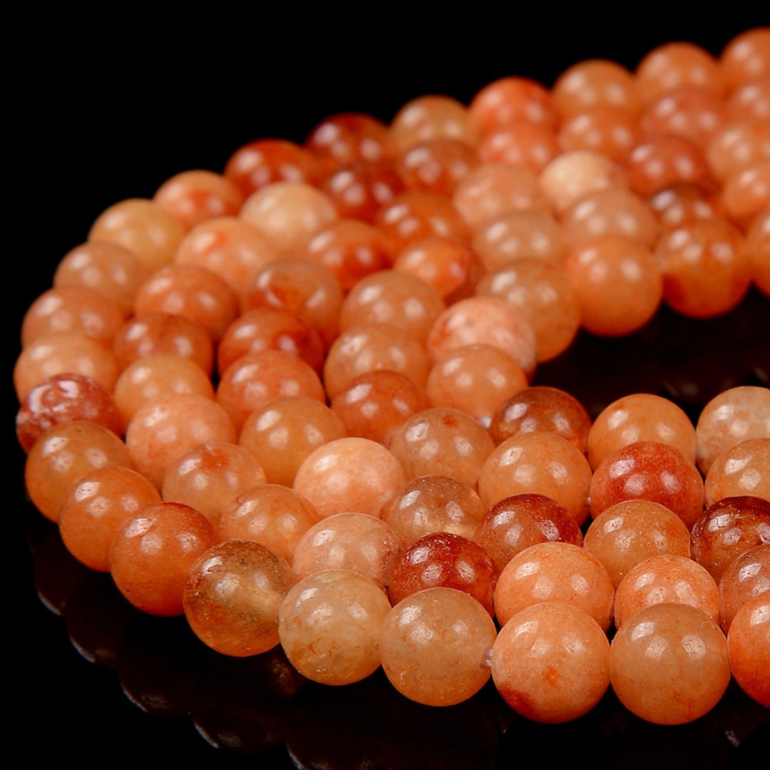 5MM Orange Jade Gemstone Round Loose Beads (D397) - Etsy