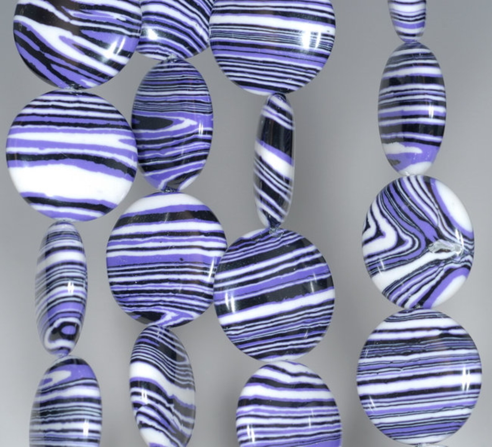 20MM Purple Black Matrix Turquoise Gemstone Flat Round Circle Loose ...